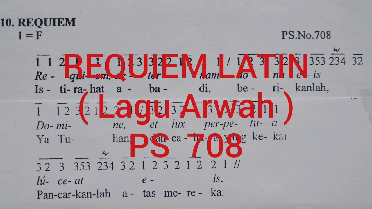 REQUIEM LATIN PS 708 ( Lagu Arwah ) - YouTube