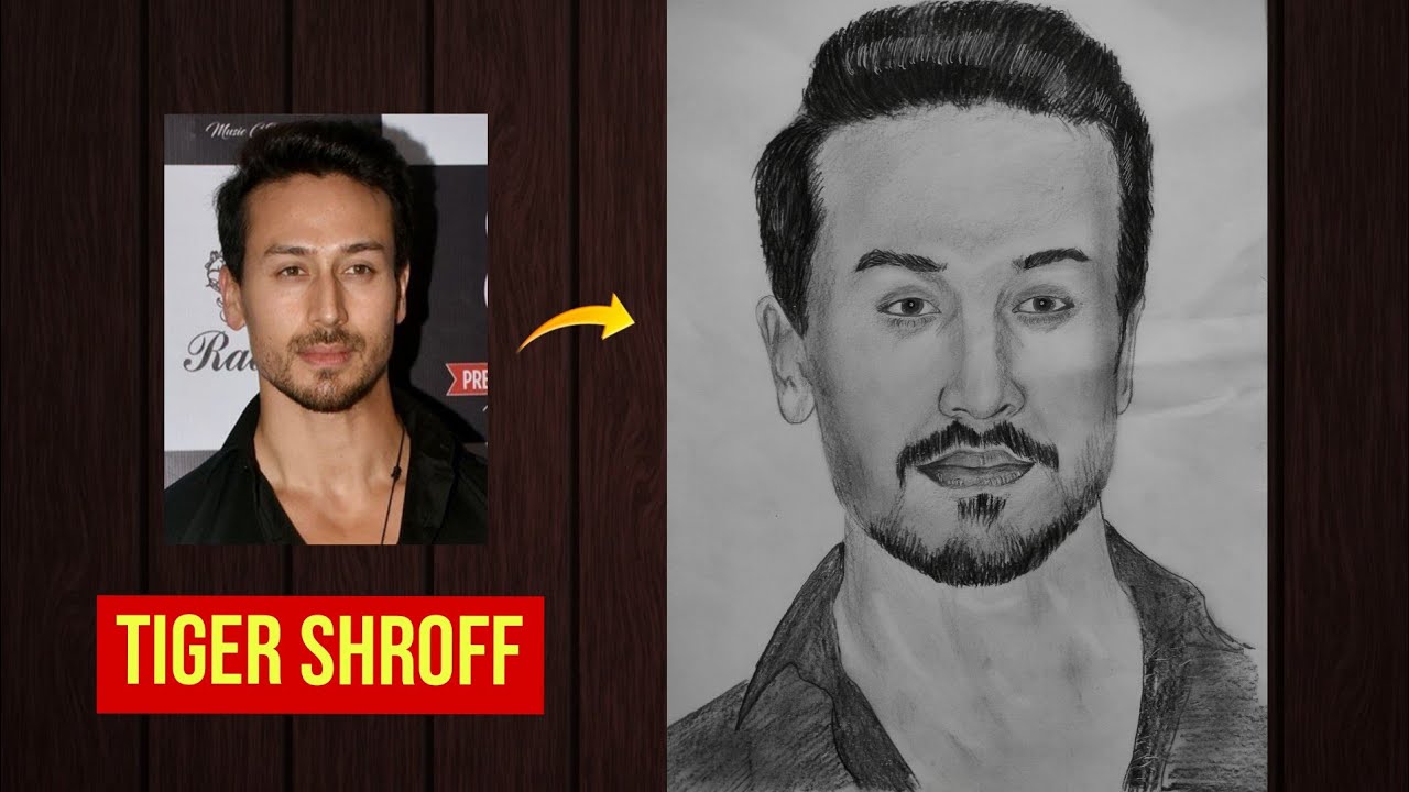 Tiger Shroff Pencil Sketch | Drawing Tutorial - YouTube