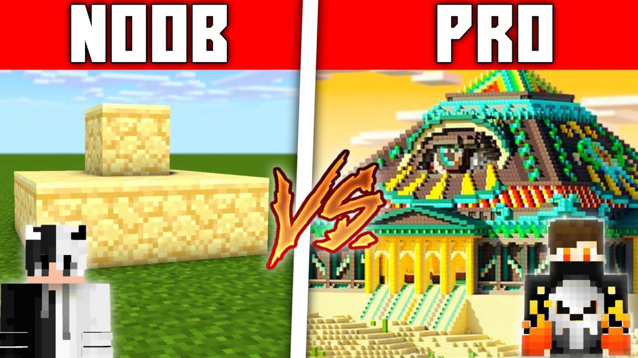 MINECRAFT NOOB VS PRO : 😱 Giant Pyramid Build Challenge - YouTube