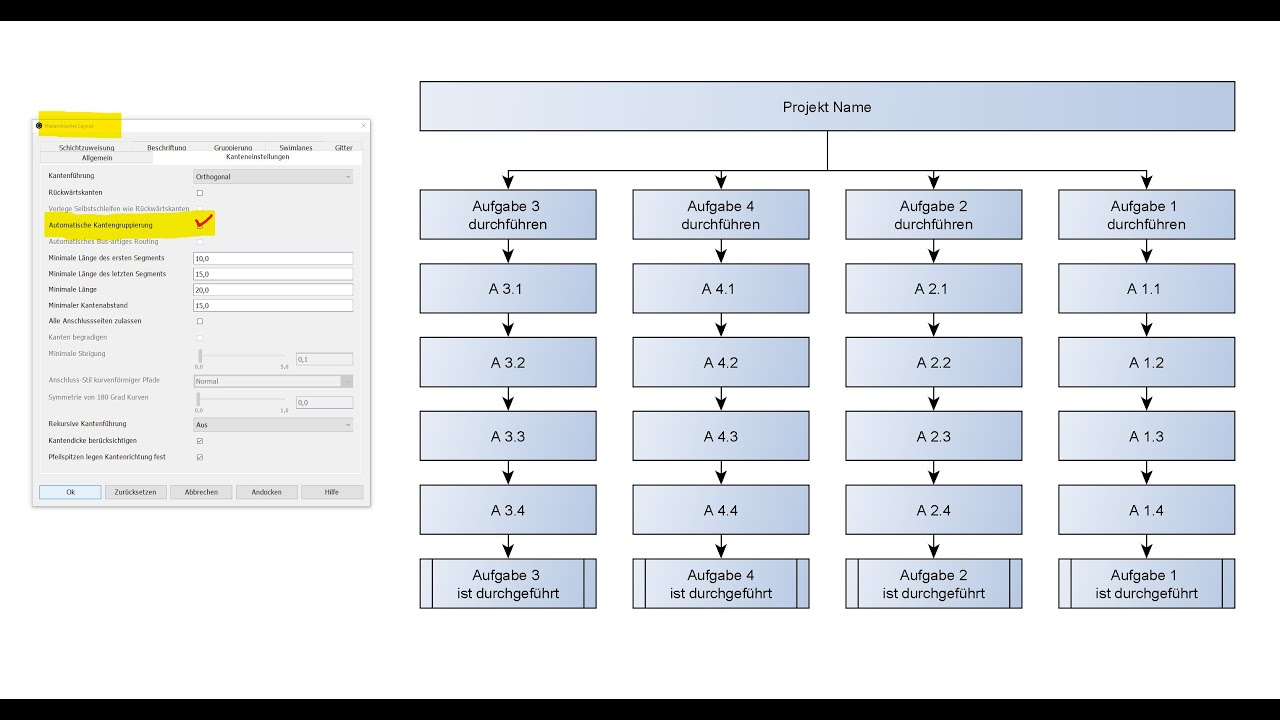 Sortierte Liste in einem PSP mit dem Programm yEd darstellen - YouTube