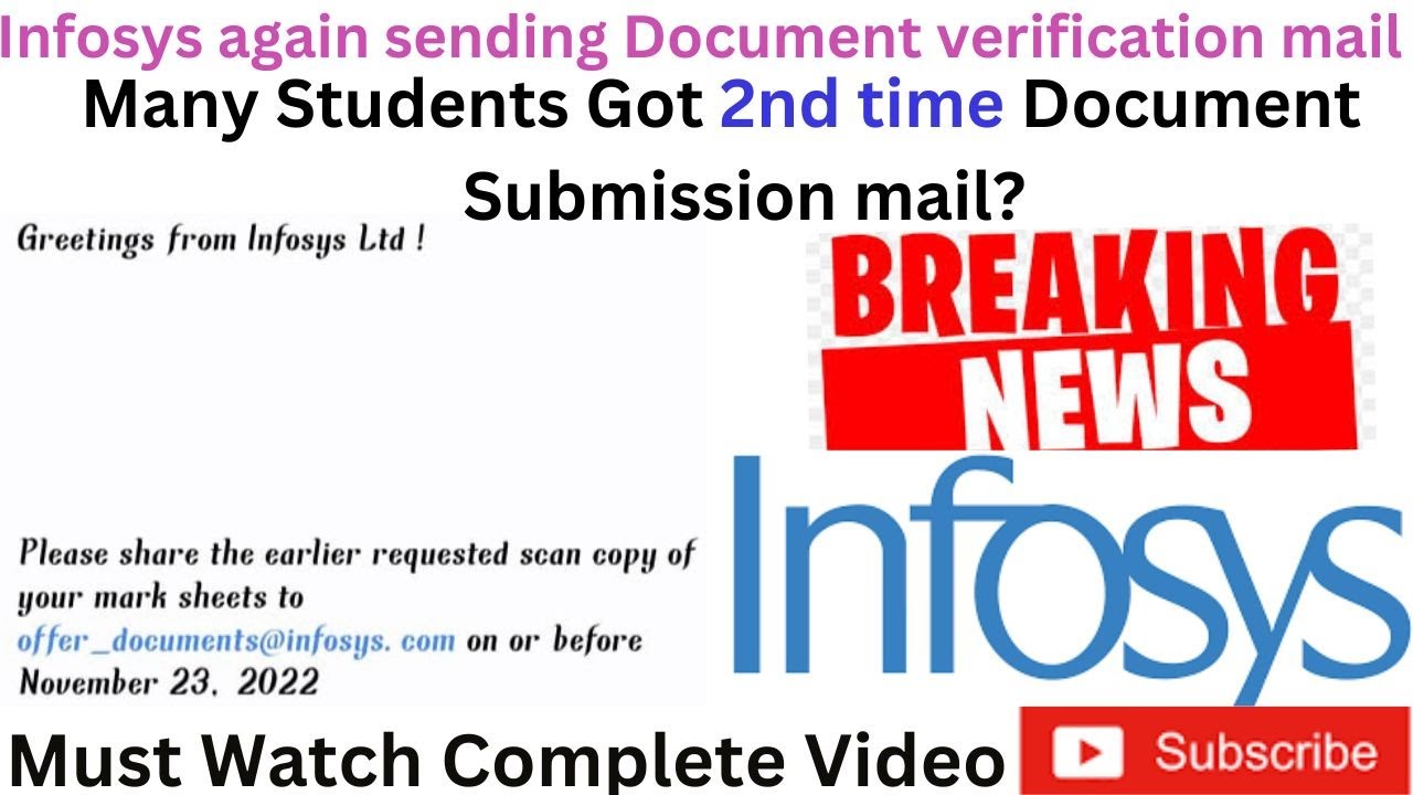 Infosys again Sending Offer Documents Mail for System Engineer Role ...
