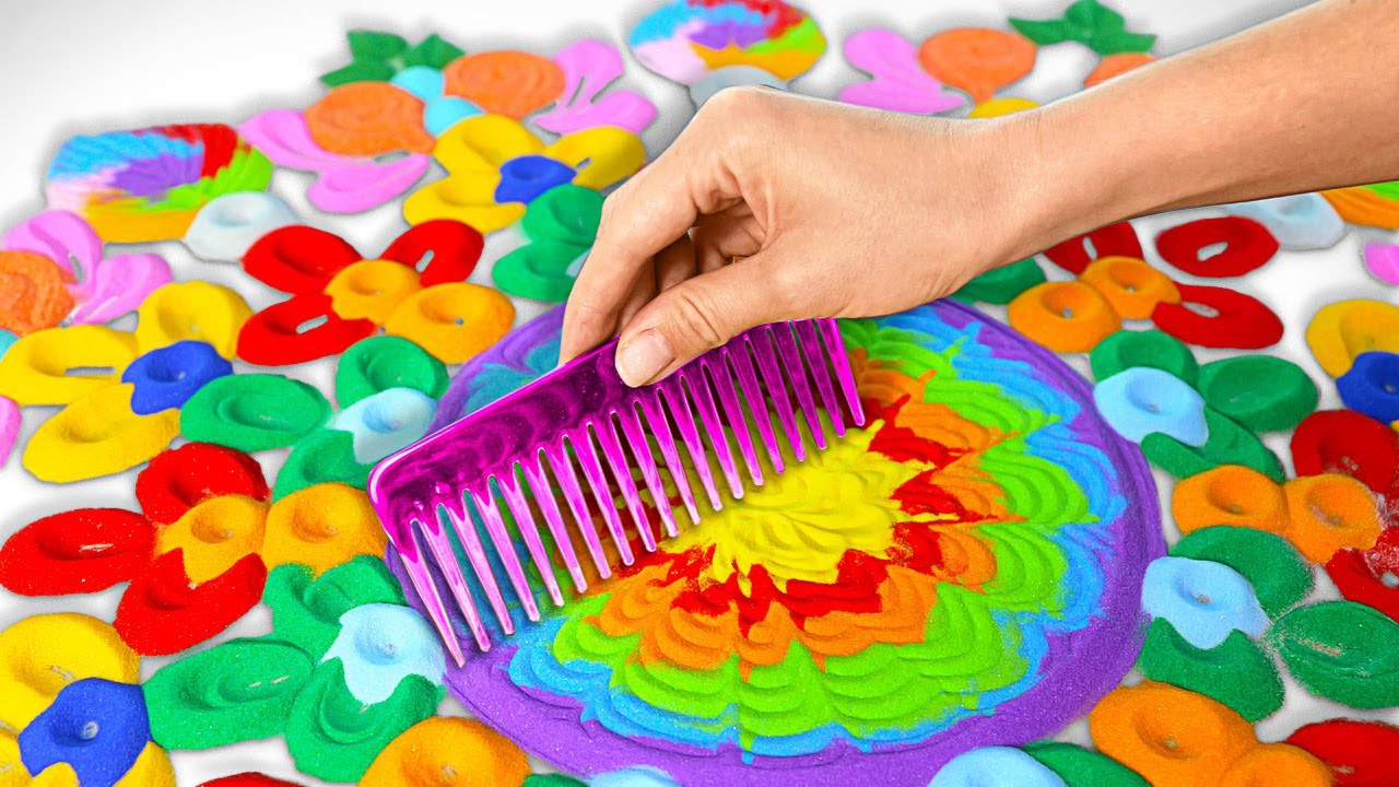 Make Beautiful Flowers With Colorful Sand Painting | ARTS & CRAFTS 🏖️ ...