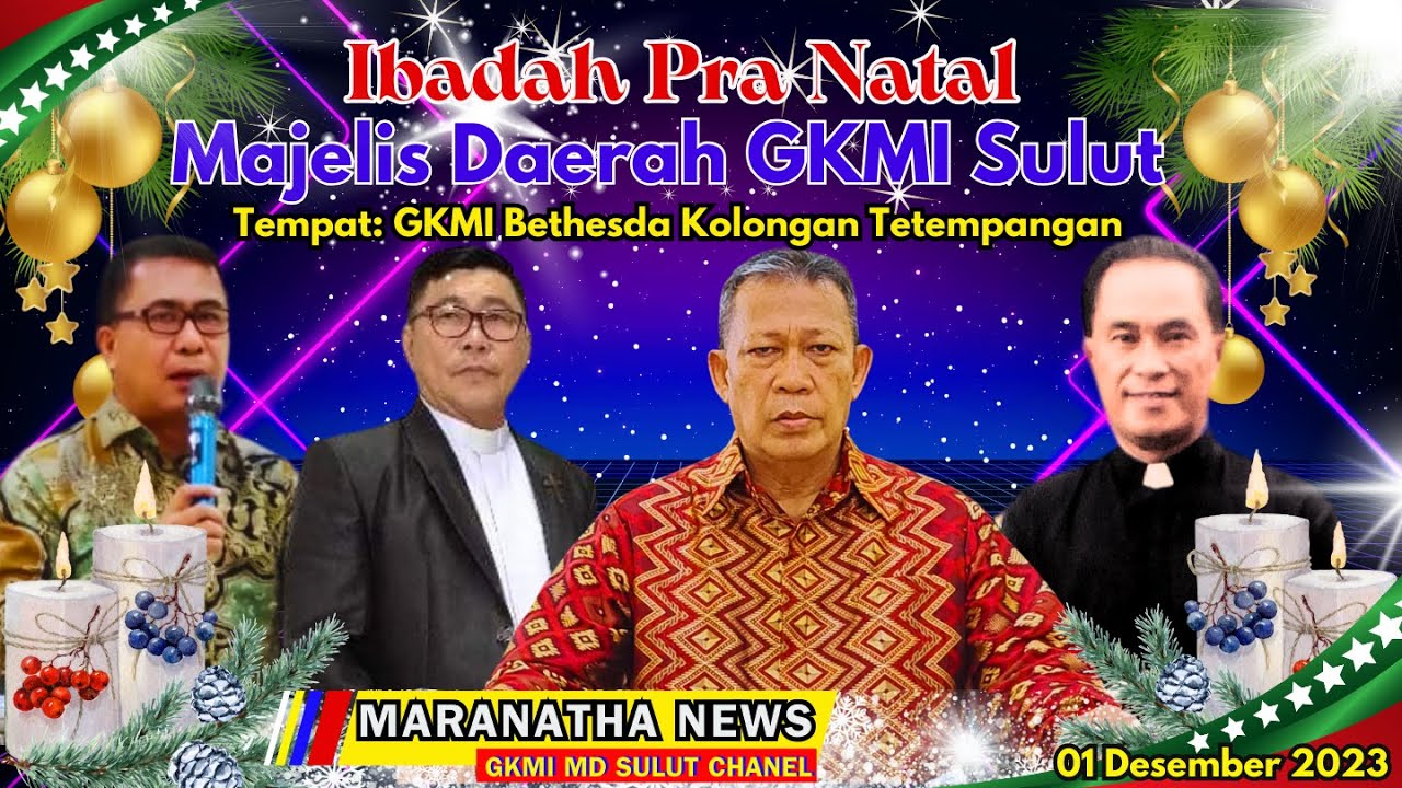 Ibadah Pra Natal Majelis Daerah Gereja Kristen Maranatha Sulawesi Utara - YouTube