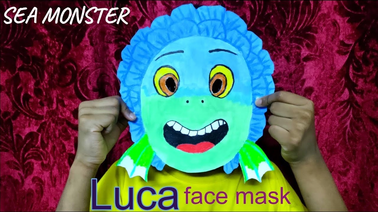 Drawing and Colouring Luca Face Mask | Luca Face Costume | Easy Making ...