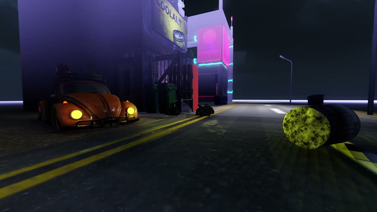 Godot 3.2 3D cyberpunk test scene - YouTube