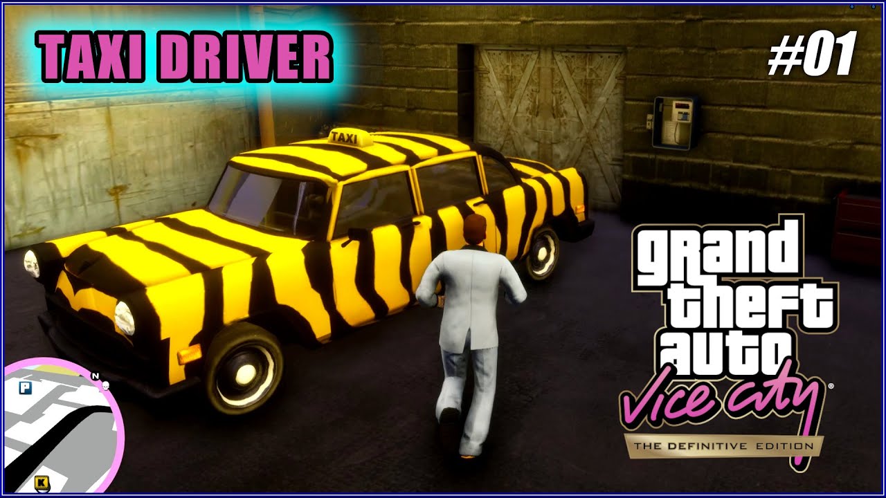 GTA Vice City Definitive Edition - Taxi Driver with Zebra Cab (First 15 ...
