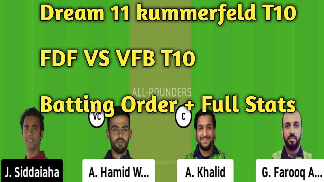 FDF VS VFB Dream 11 team // VFB VS FDF Dream 11 team // FDF VS VFB ...
