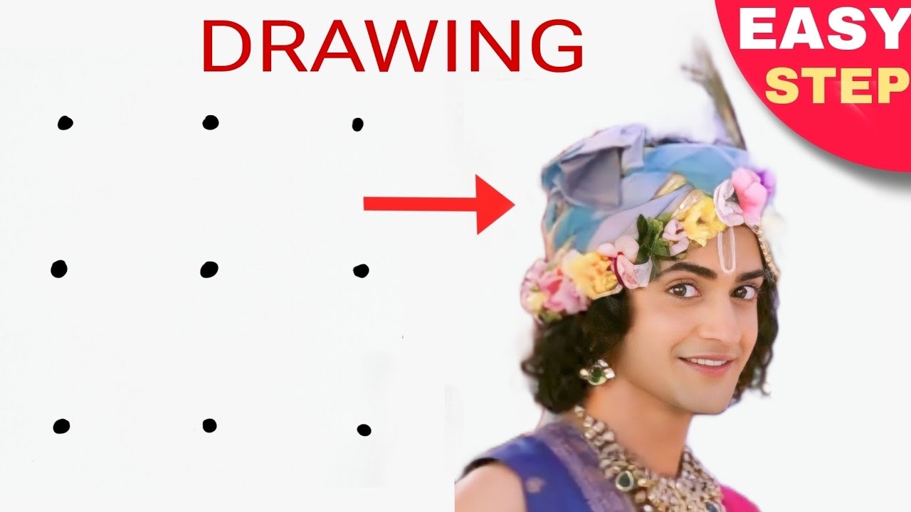 3x3 dots turns into Sumedh Mudgalkar krishna drawing || Radhakrishna ...