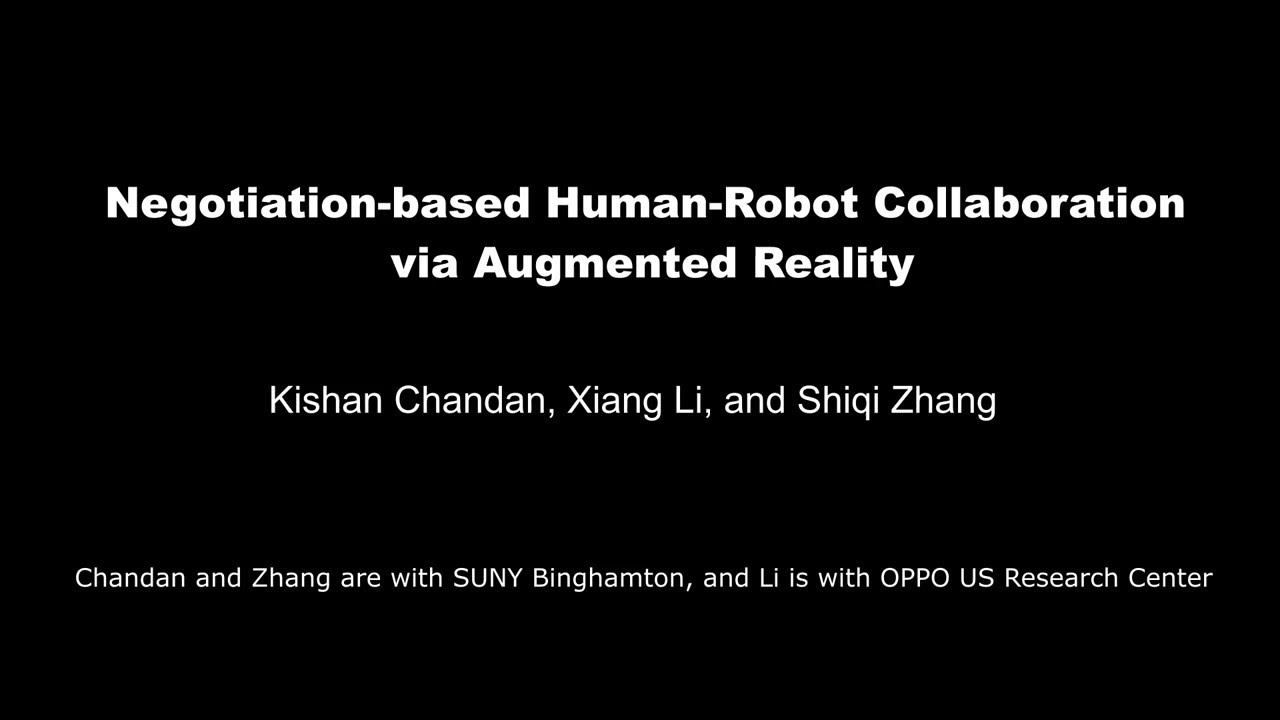 Negotiation-based Human-Robot Collaboration via Augmented Reality - YouTube