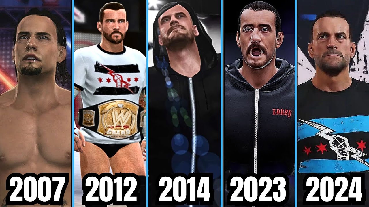 Evolution of CM Punk Entrance 2007 -2024 - WWE - AEW Games - YouTube