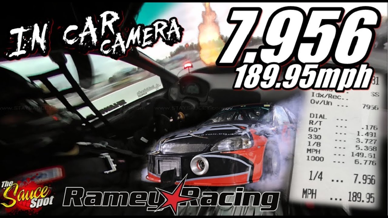 Ramey Racing: 7.956 at 189.95mph FWD Small Tire Turbo Honda in car View ...