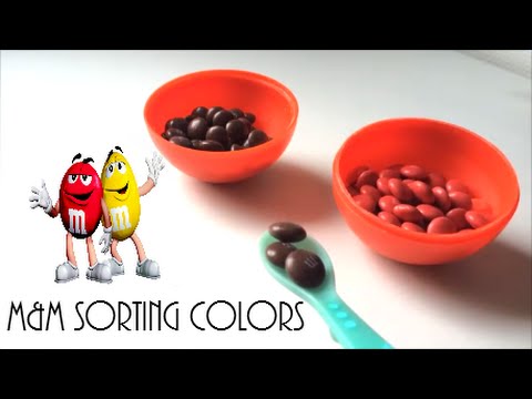 M&M color sorting for kids - YouTube