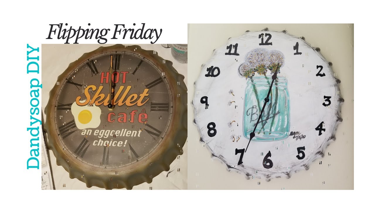 DIY Farmhouse Decor Hand Painted Mason Jar Wall Clock | 4 Paint ...