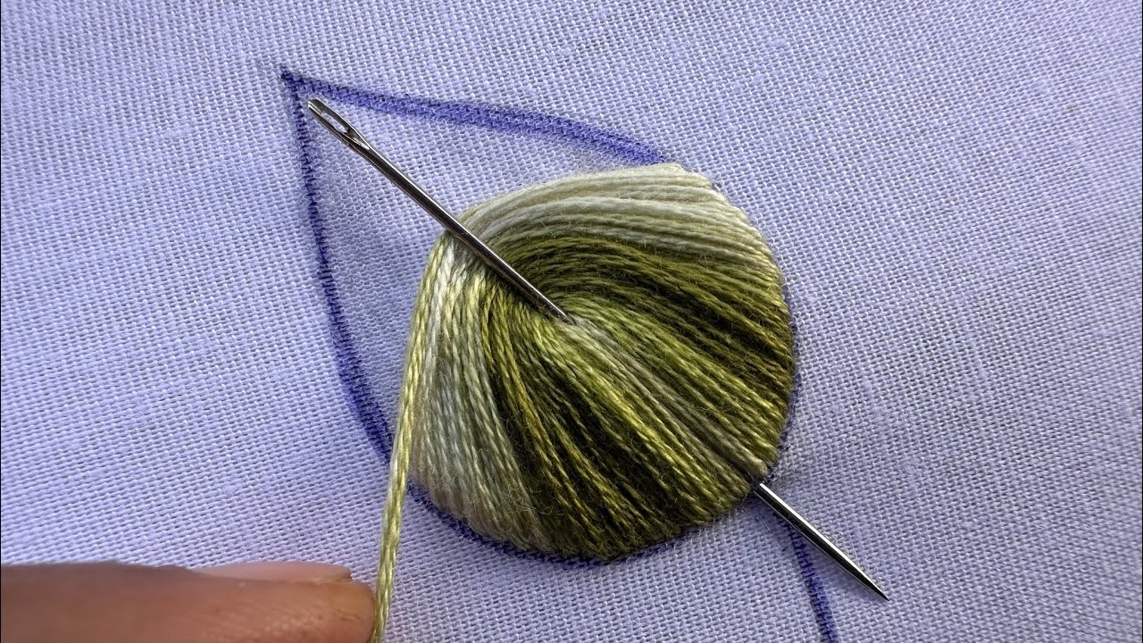 Very elegant leaf design hand embroidery|hand embroidery tutorial|how ...