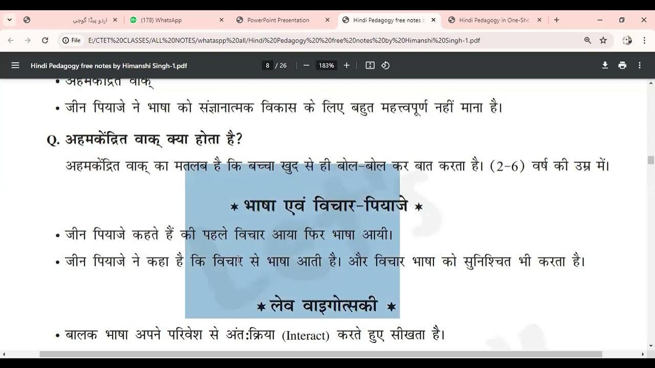 CTET HINDI - BHASHA KE VIVIDH ROOP, BHASHA SEEKHNE KE CHARAN, BHASHA SHIKSHAN KI PRAMUKH VISHIYA ...