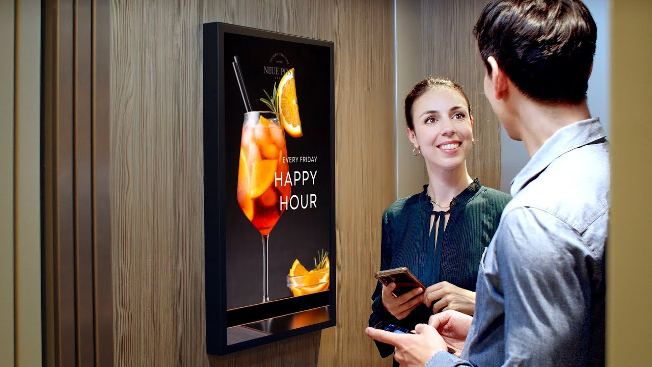 Schindler Ahead MediaScreen for digital elevator communication - YouTube