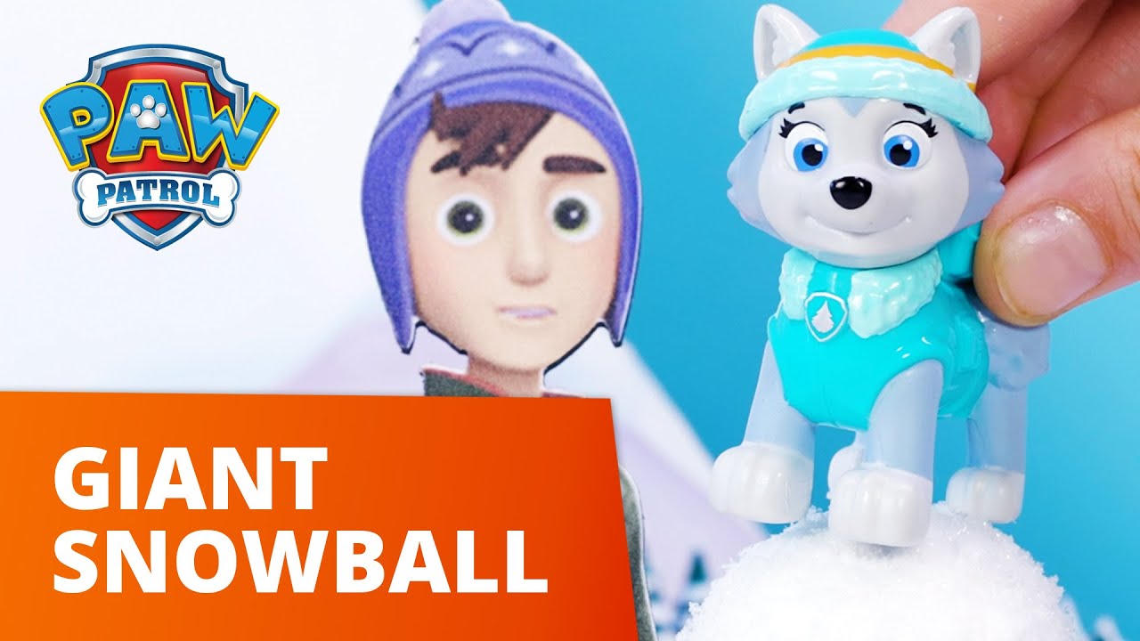 PAW Patrol - Mighty Pups Stop A Giant Snowball Toy Pretend Play Rescue ...