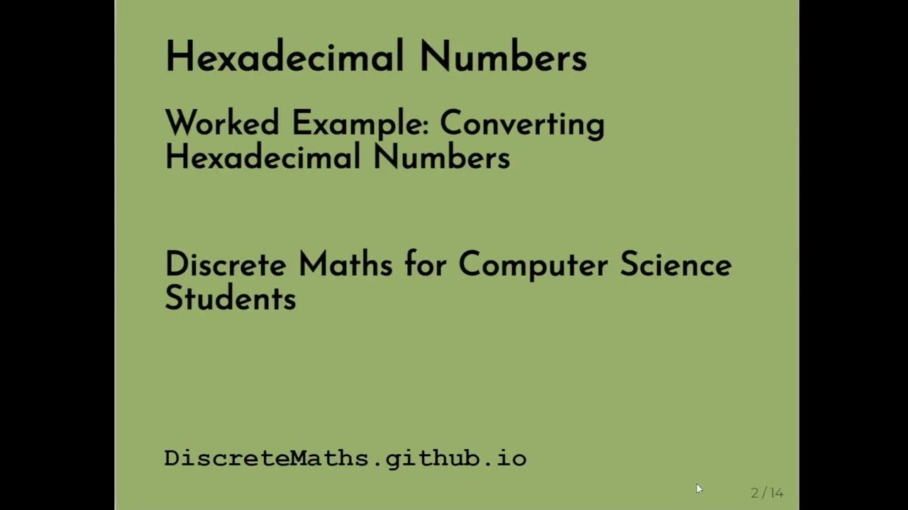 Converting Hexadecimal Numbers to Binary and Decimal - YouTube