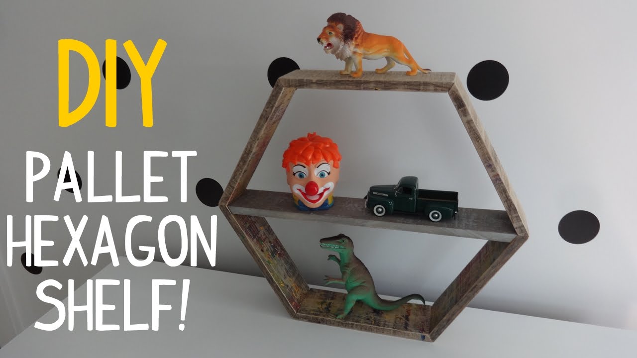 Build this Pallet Wood Hexagon Shelf! - YouTube