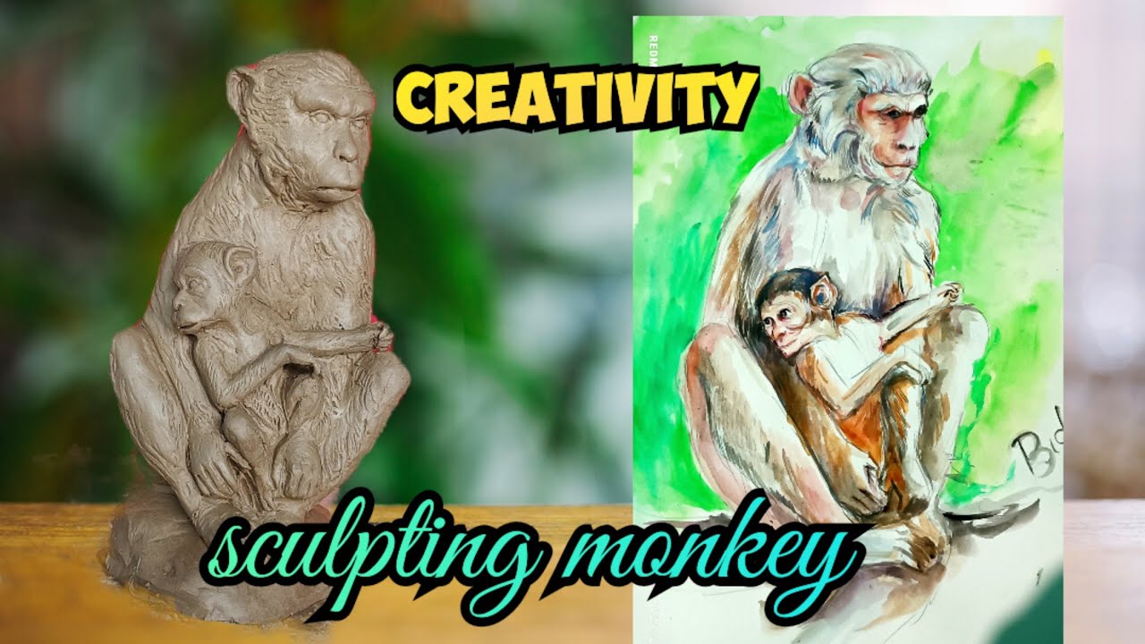 #sculpting monkey # monkey # easy sculpting # step by step sculpture ...