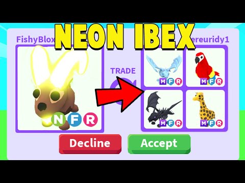Trading FIRST NEON IBEX in Adopt Me! - YouTube