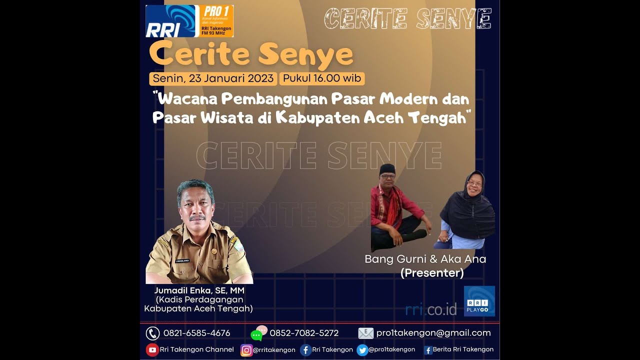 CERITE SENYE RRI TAKENGON, EDISI SENIN 23 JANUARI 2023 - YouTube