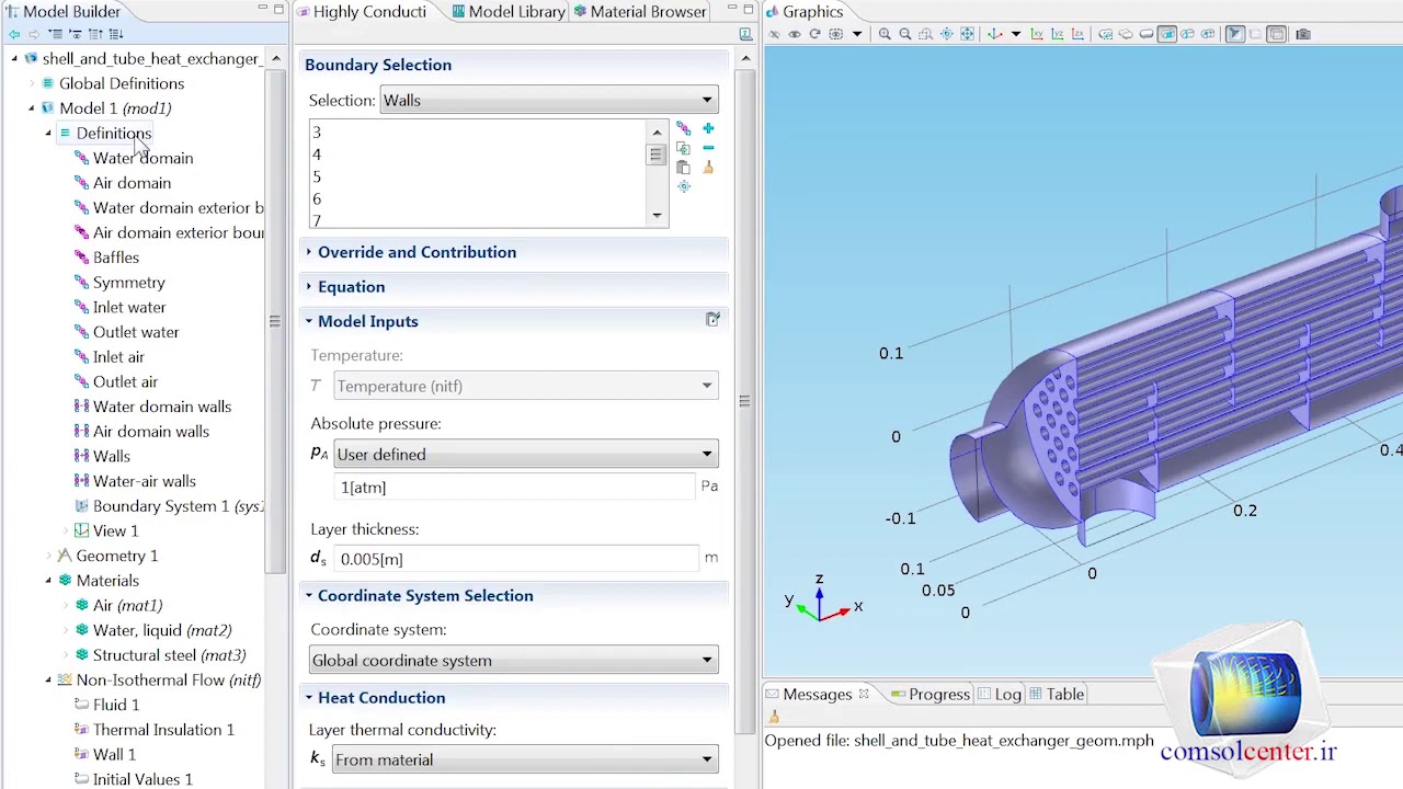 COMSOL gif - Shell and Tube Heat Exchanger Model Tutorial - YouTube