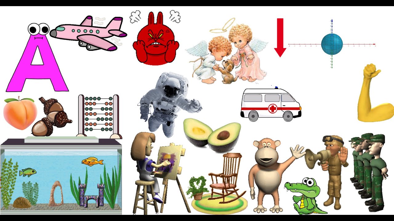 Letter A Words Vocabulary, That Start With Letter A, Animated Alphabets ...