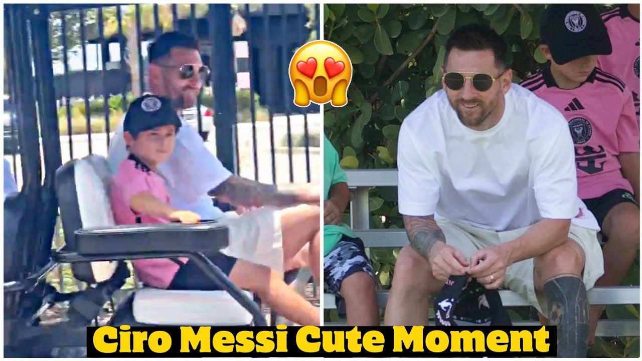 😍Coach Messi and Suarez Proudly Watch their Kids Train! Ciro steals the ...