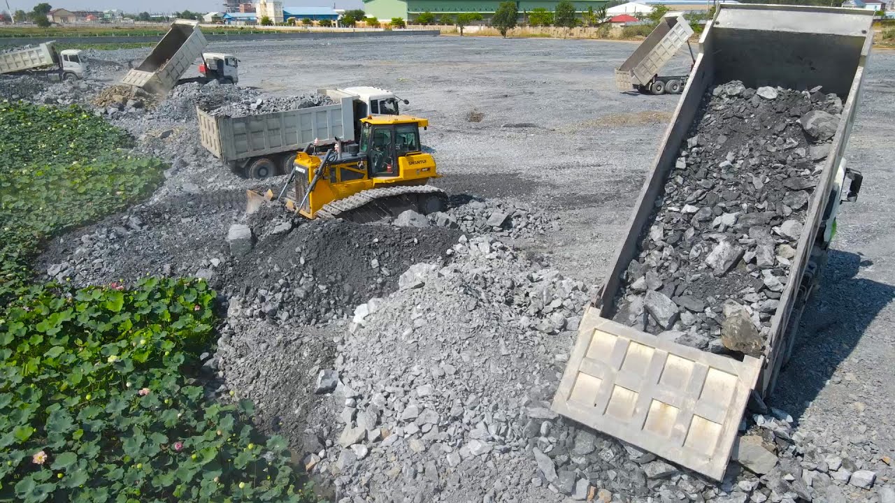 Excellent Techniques Landfill Huge by Operator Bulldozer, Loader Push ...