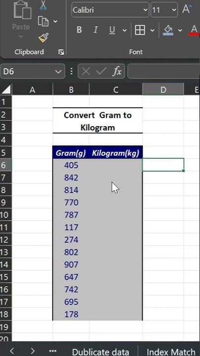 Convert Gram to Kilograms #excel #exceltips #exceltricks #viral #shorts #viral #tutorial # ...