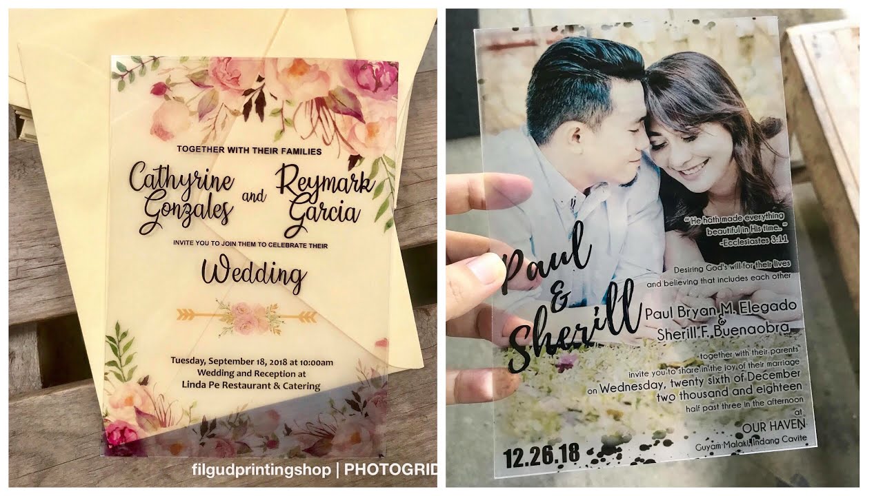 TRANSPARENT INVITATION / MATERIALS AND SPEC / UNIQUE / WEDDING ...