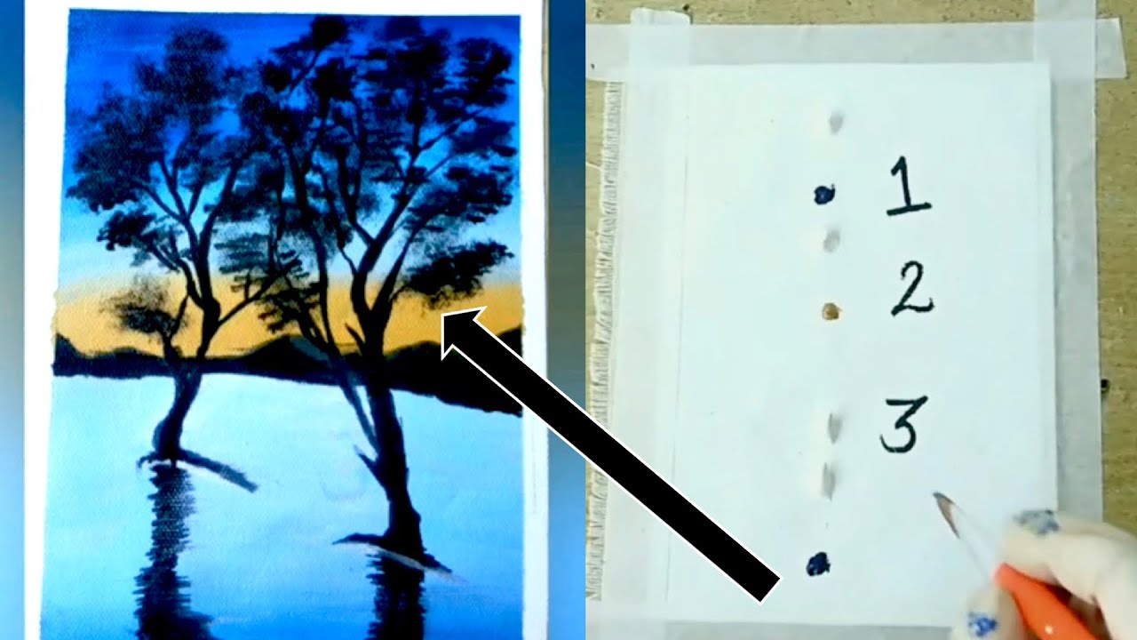 Easy acrylic painting for beginners/ blue acrylic painting - YouTube
