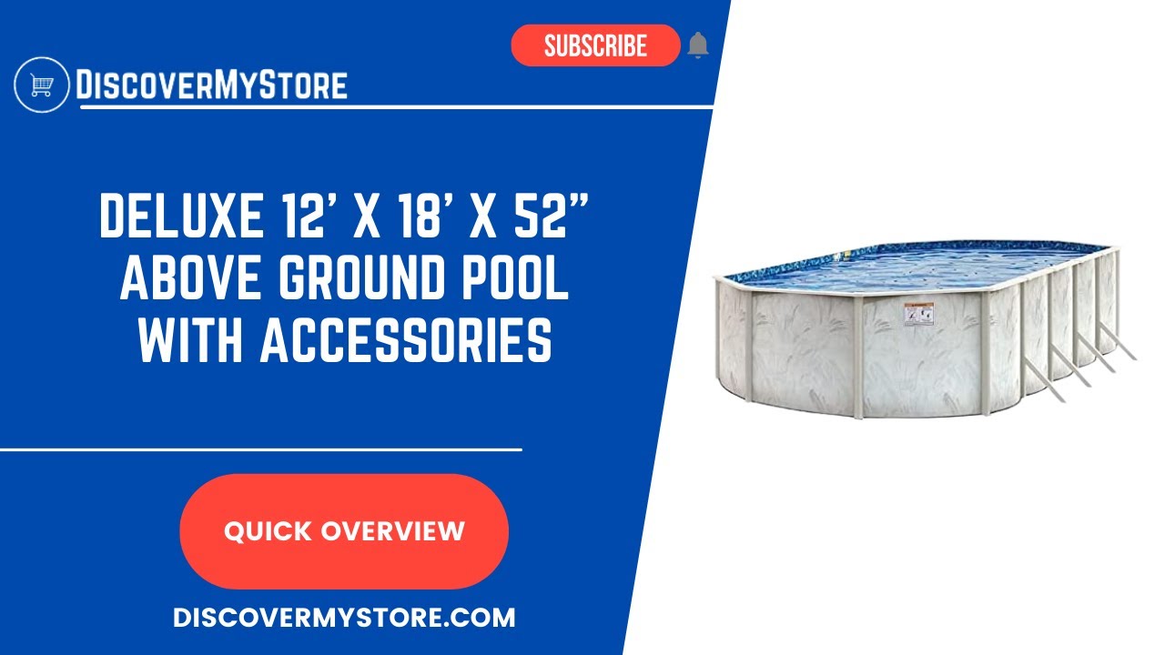 Deluxe 12' x 18' x 52" Above Ground Pool with Accessories - YouTube