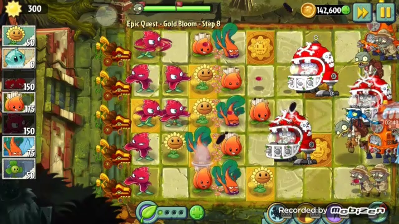 Plants vs. Zombies 2 Epic Quest - gold bloom - step 8 |^_^| - YouTube