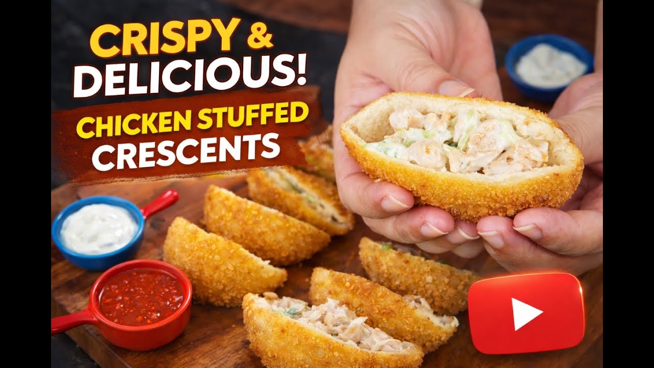 Crispy Chicken Bread Pockets | Easy Snack Recipe | Chicken Pockets ...
