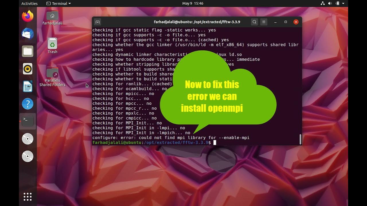 How To Install Fftw339 On Ubuntu Using Openmpi Youtube