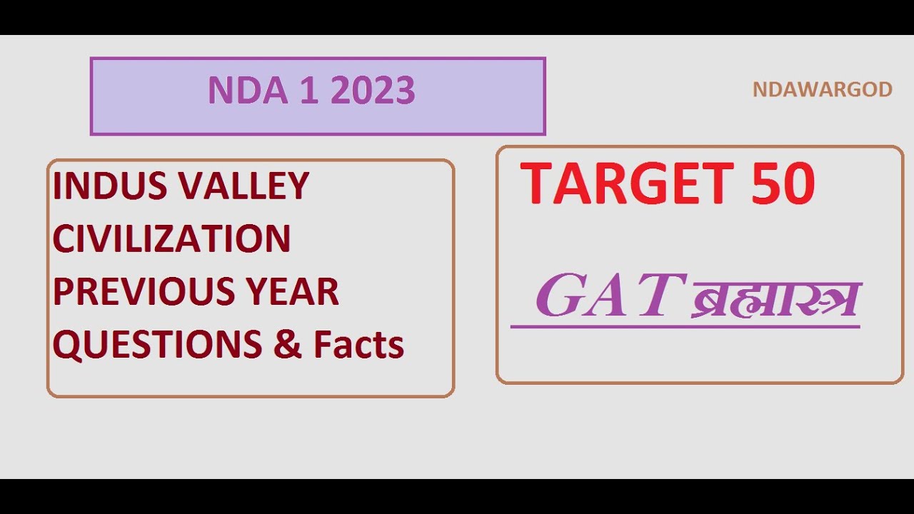 indus valley civilization previous year questions.ancient history NDA ...