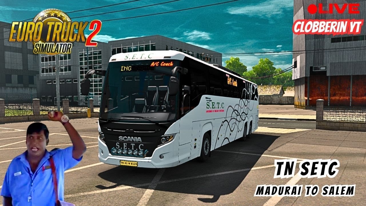 🔴TN GOV BUS SETC A/C | Madurai to Salem uruttu SCANIA BUS MOD| ETS2 | # ...