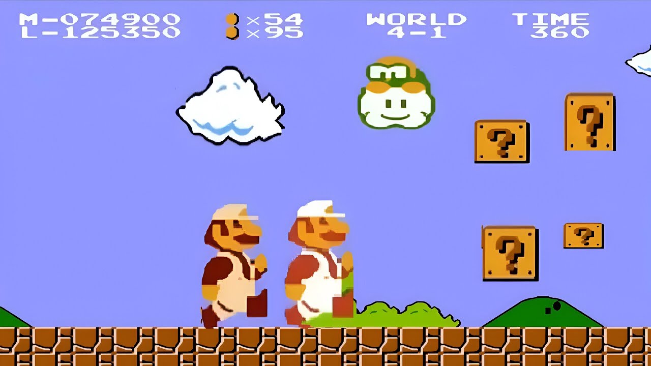 Super Mario Bros. - Two 2 Players HACK (NES) Full HD 4K Walkthrough - YouTube