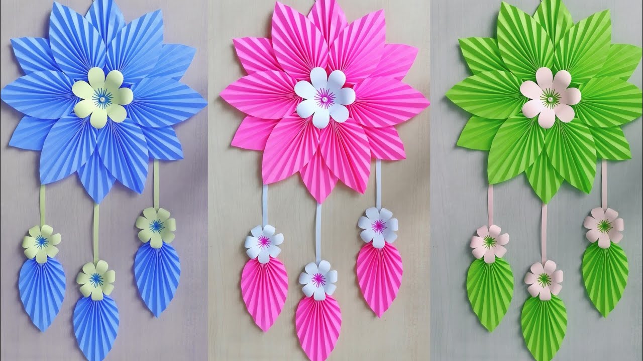 Paper Wallmate Idea - Wall hanging decoration idea - YouTube