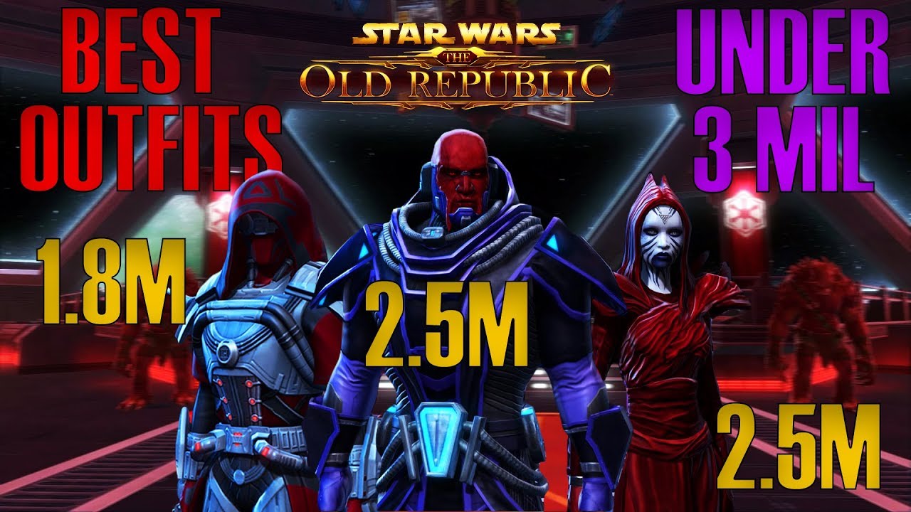 SWTOR - Best Outfits Under 3 Million Credits #1 - YouTube