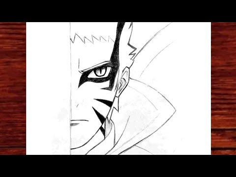How to draw Naruto Baryon mode half face easy step by step | anime ...