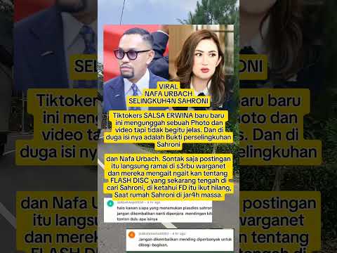 viral, nafa urbach selingkuhan ahmad sahroni? #beritaartis #fypyoutube #ahmadsahroni #beritaterkini