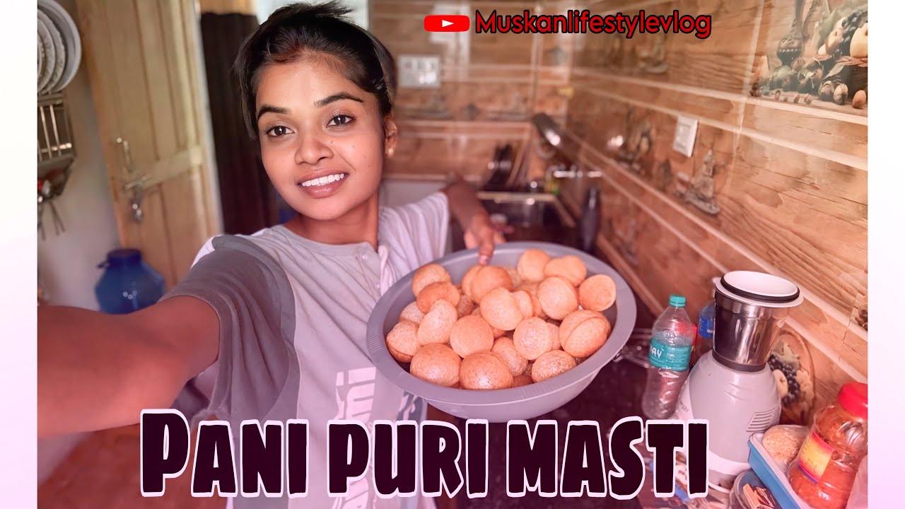 NEW VLOG //pani puri masti// New vlog video /ghar me my banayi pani ...