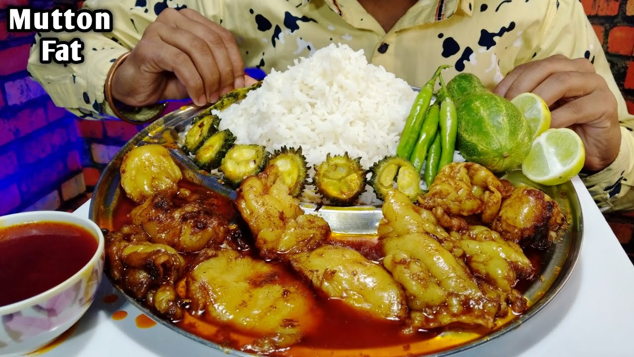 Oily Fatty Mutton Curry With Basmati Rice Asmr | Mutton Fat Curry ...