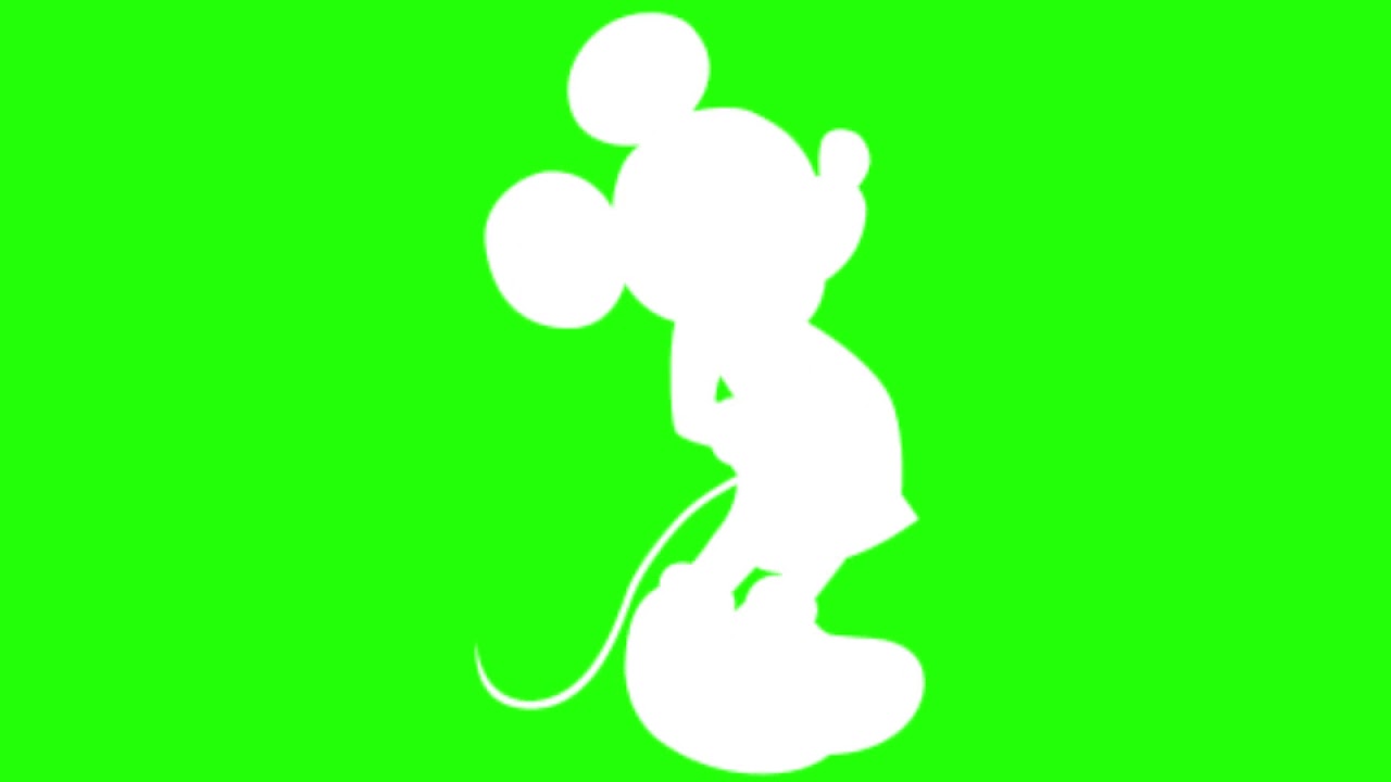 Mickey Mouse Silhouette Green Screen Logo Loop Chroma Animation - YouTube