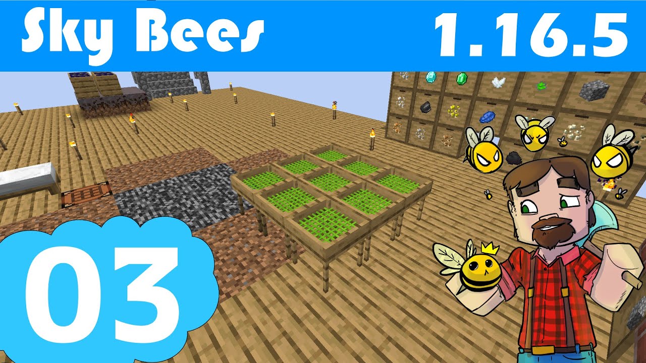 1.16.5 Modded Minecraft: Sky Bees: Episode 3: Massive Sieve Upgrades ...