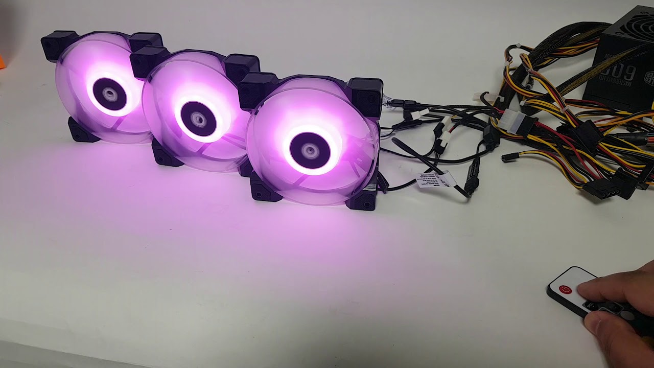 ID-COOLING DF-12025 RGB TRIO (3PACK/REMOTE CONTROL) 모드 변경 - YouTube