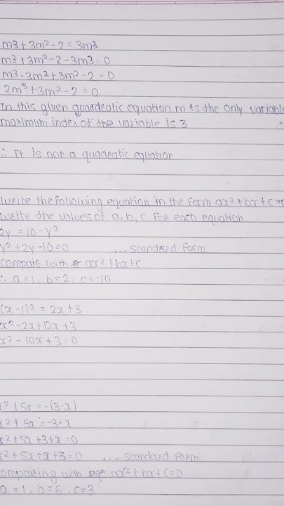 Class 10 th Math part 1 algebra Chapter 2 Quadratic equation practice set 2.1 solutions#class10 ...
